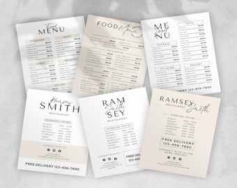 Restaurant Food Menu, Editable Template Price List, Business Menu ...