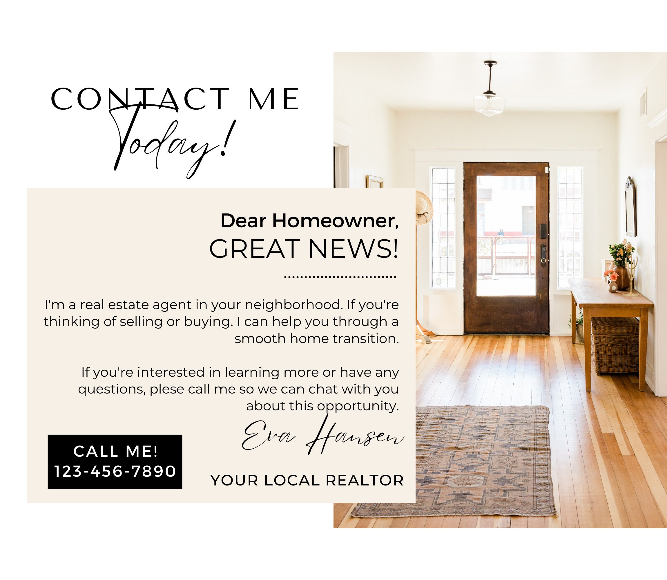 Real Estate Post Cards, Editable Canva Template, Realtor Postcard, Real ...