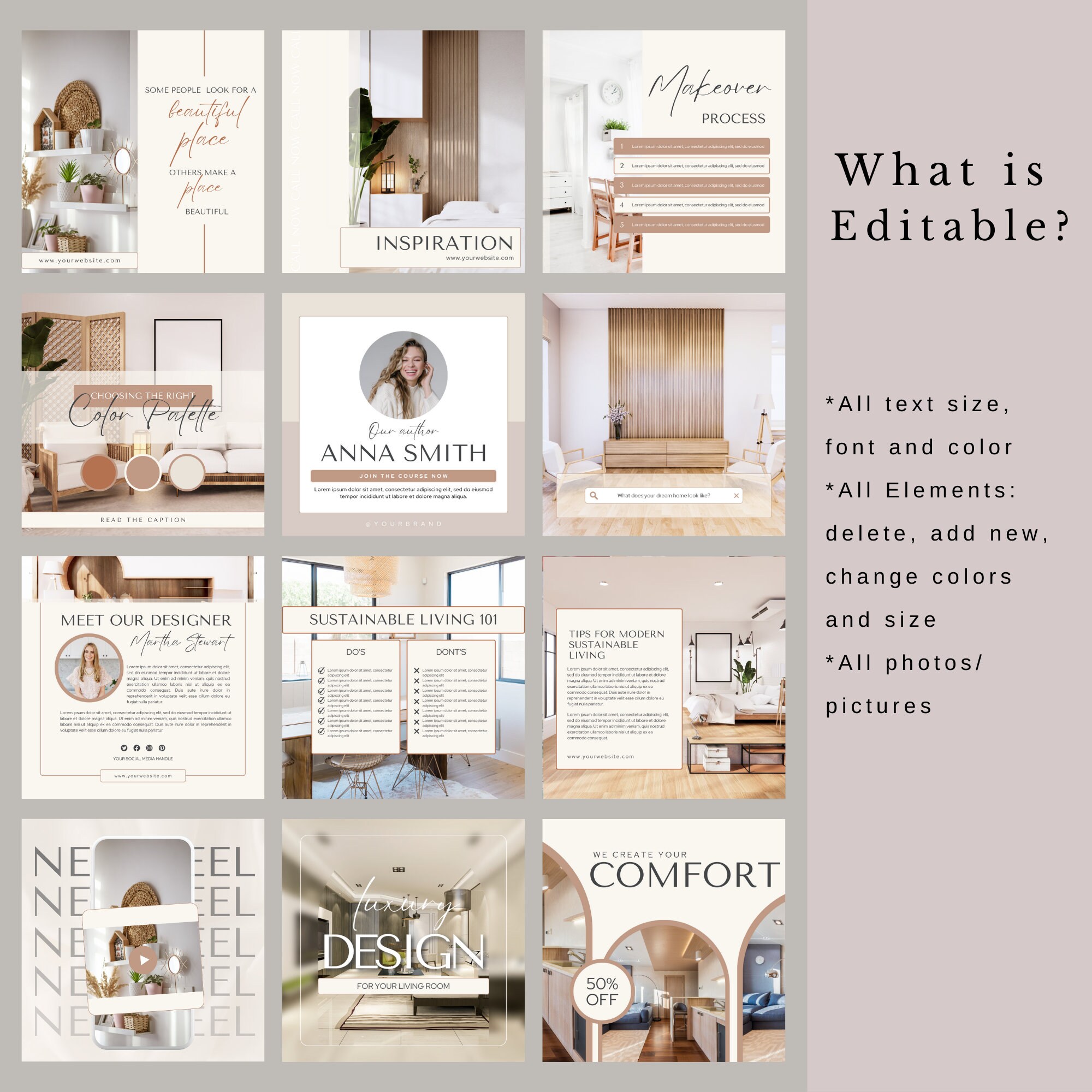 Interior Design Instagram Post Template Interior Design IG Post ...