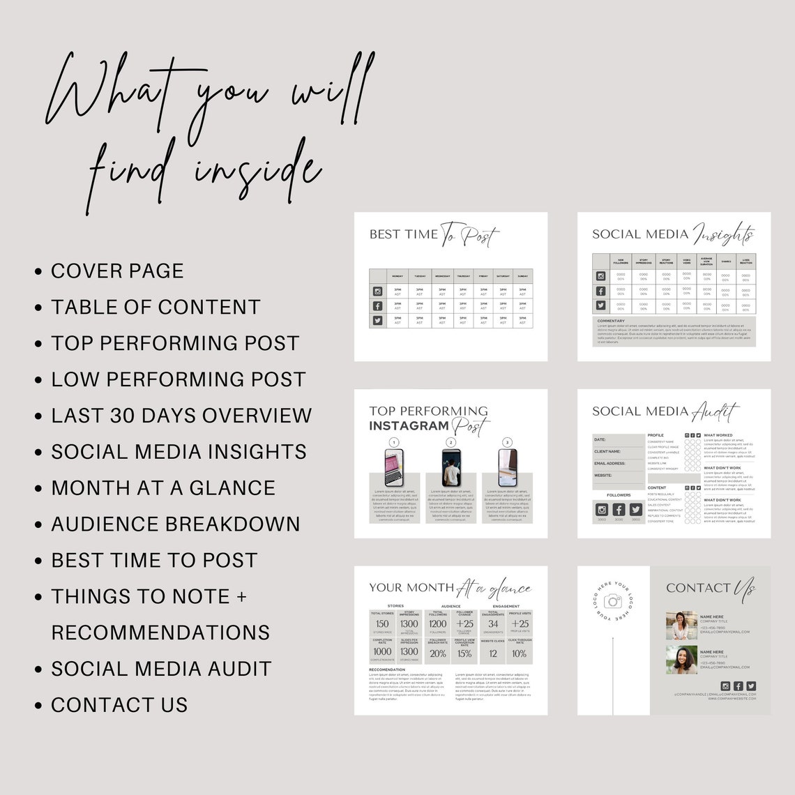 Social Media Analytics Report Template, Social Media Performance Report ...