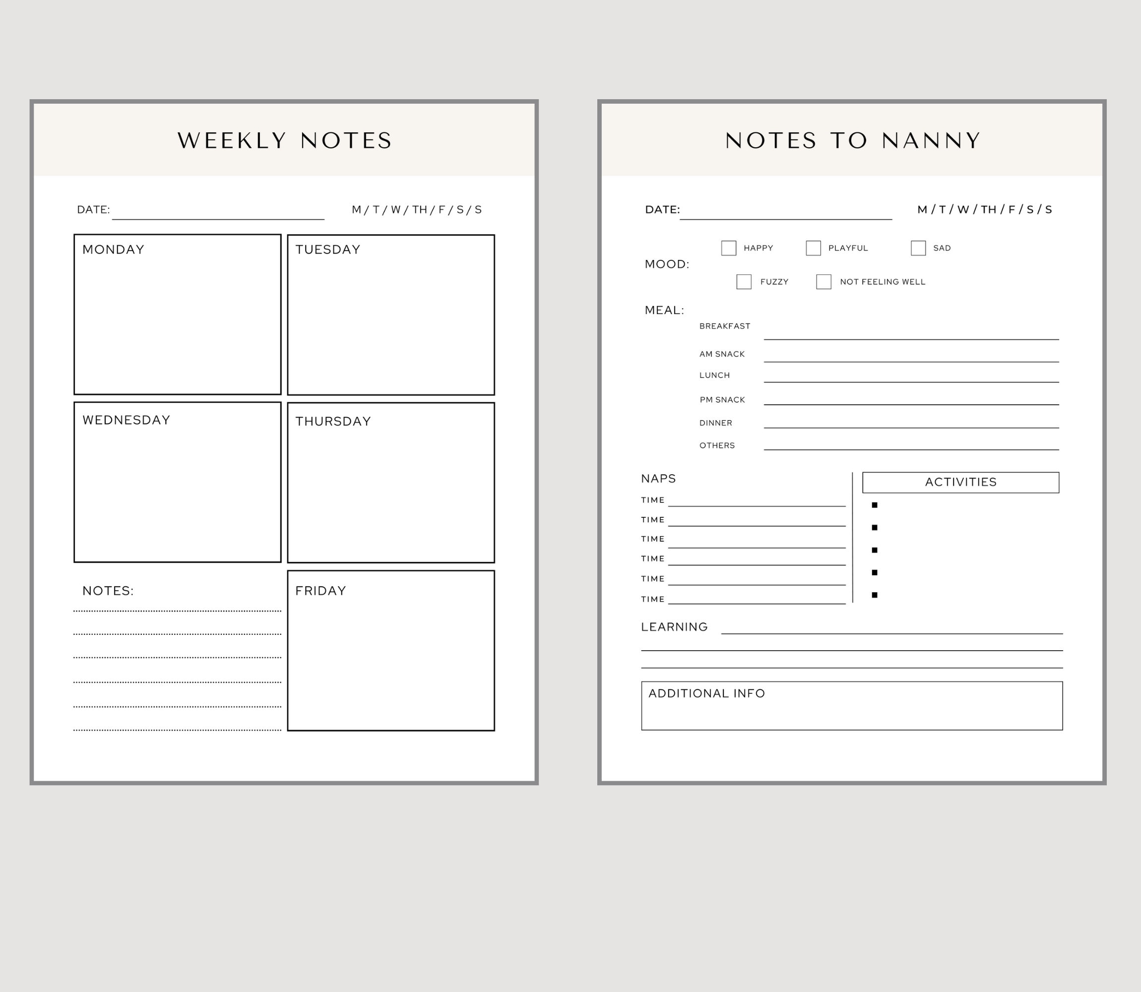 Baby & Toddler Daily Log Toddler Log Book Teacher Log Book - Etsy