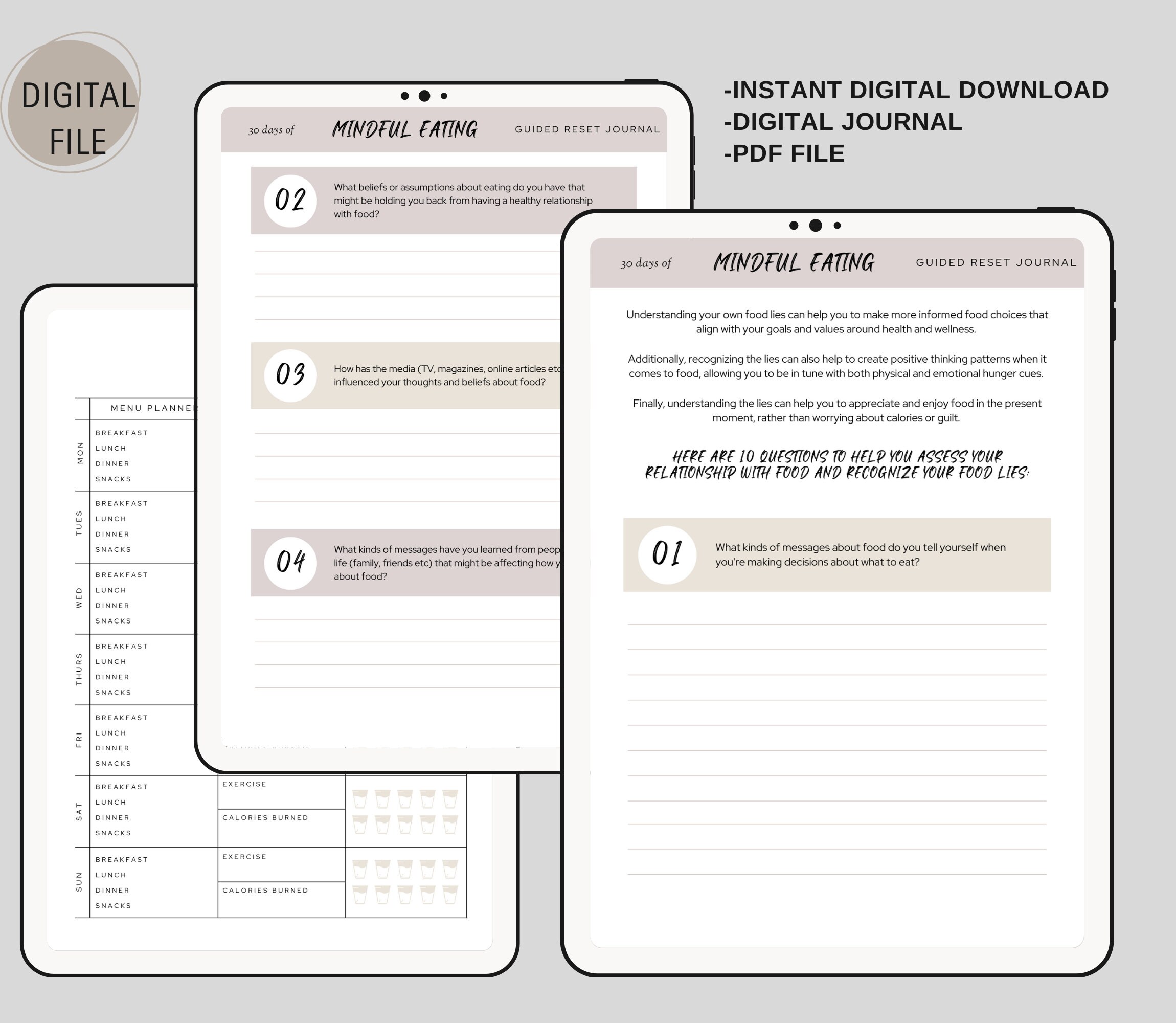 Mindful Eating Journal Stop Emotional Eating Binge Eating - Etsy