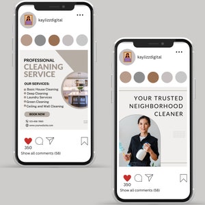 Cleaning Business Instagram Post Template, Editable Social Media Posts ...