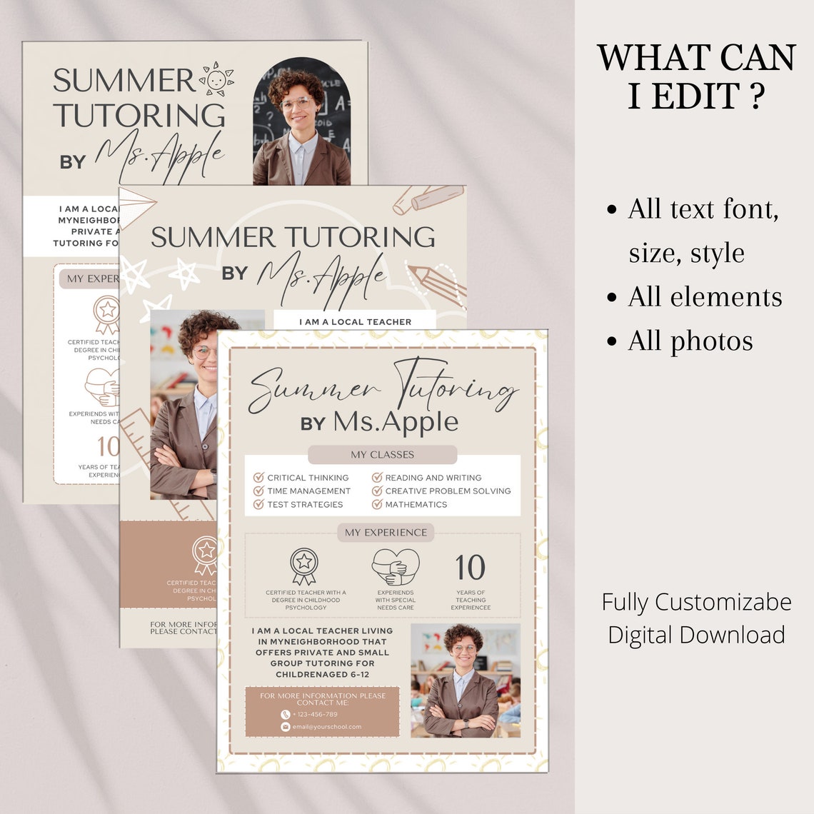 Tutoring Flyer, Editable Canva Template, Tutoring Services Template ...