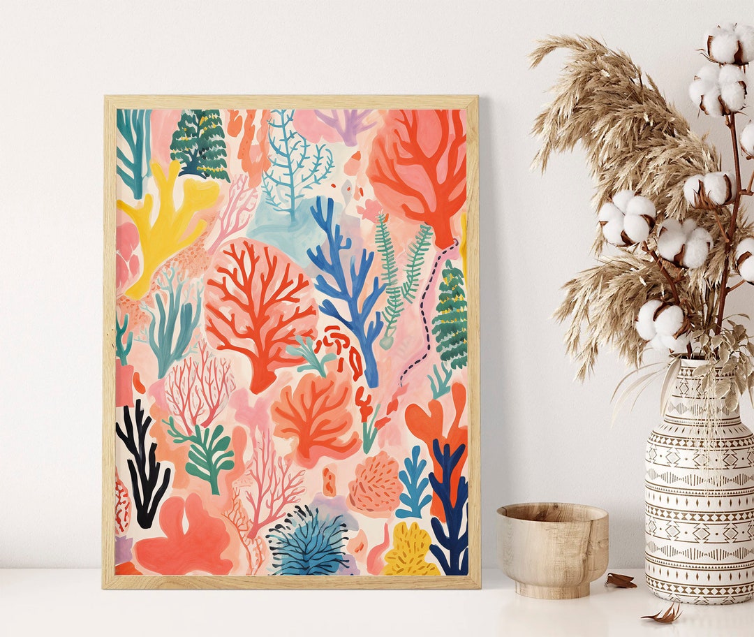 Matisse Inspired Corals Underwater Art Print A4 A3 A2 Sizes Ocean Wall ...