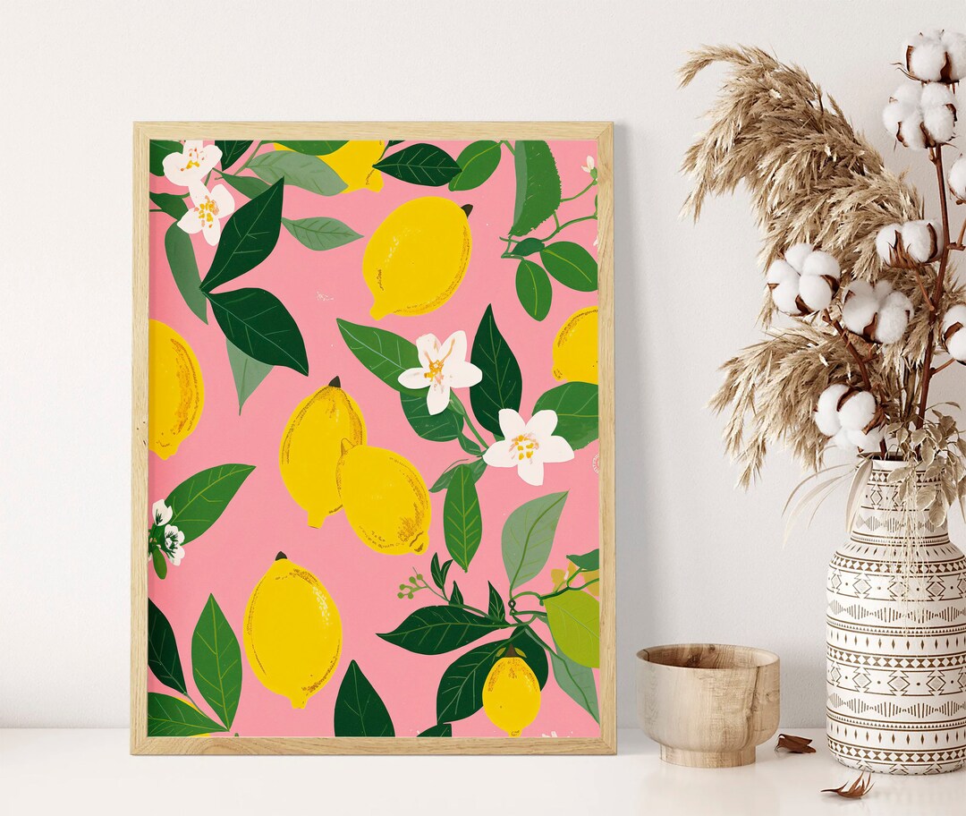 Lemon Tree Art Print, Home Decor, Illustration Art, Bedroom Wall ...