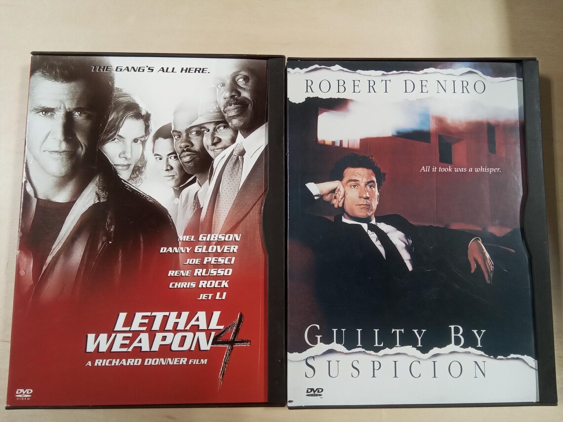 2 Pack Dvd Movies Lethal Weapon/guilty by Suspicion Snap Case Like New ...