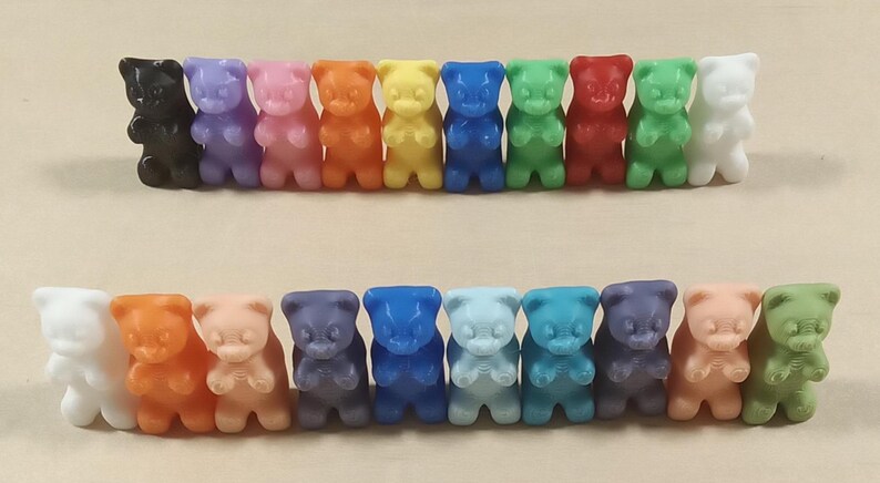 20 Pack 3D Printed Mini Candy Bears Assorted Colors (designed by ...
