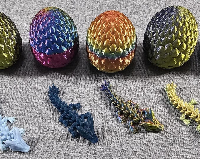 6 Pack Baby Crystal Dragon With Egg (egg Will Vary in Style). 3D ...