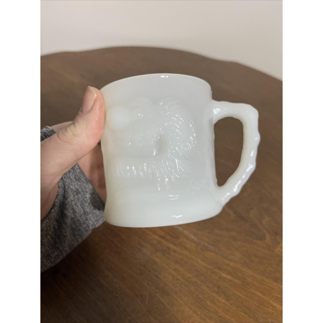 Vintage Grog Mug Cup BC Comic's the Cave Man Milk Glass Johnny Hart ...