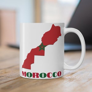 Morocco Flag Mug, Map of Morocco Mug, Moroccan Flag Mug, Morocco Coffee Mug, Morocco Map Print ...