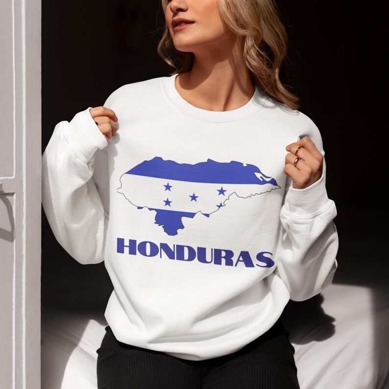 Honduras Flag Sweatshirt, Map of Honduras Sweatshirt, Cute Honduras ...