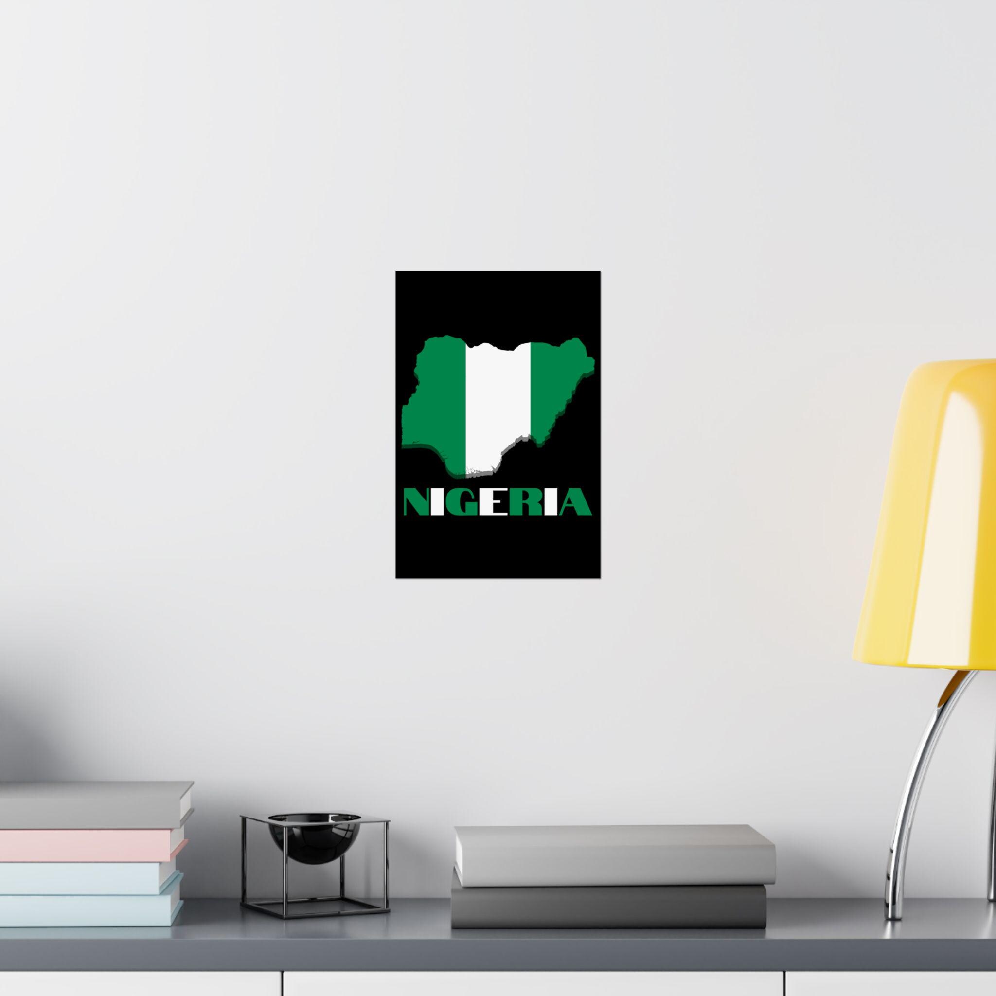 Nigeria Map Poster, Nigeria Wall Art, Nigerian Flag Poster, Map of ...