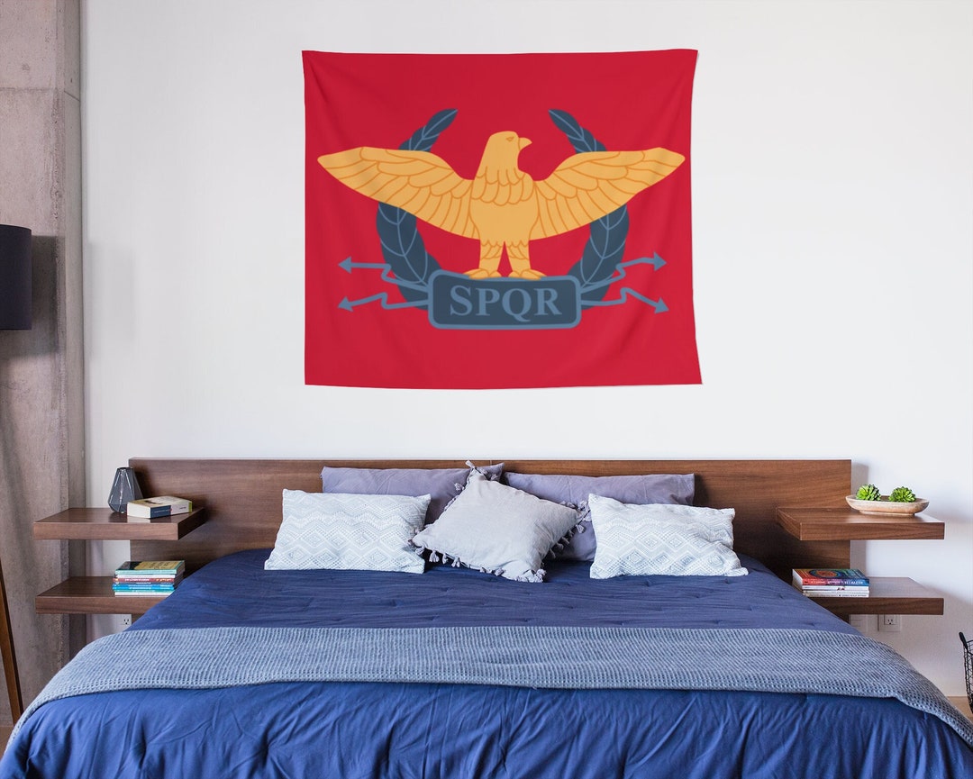 Ancient Rome Tapestry Wall Hanging SPQR, Ancient Roman Flag, Rome Wall ...