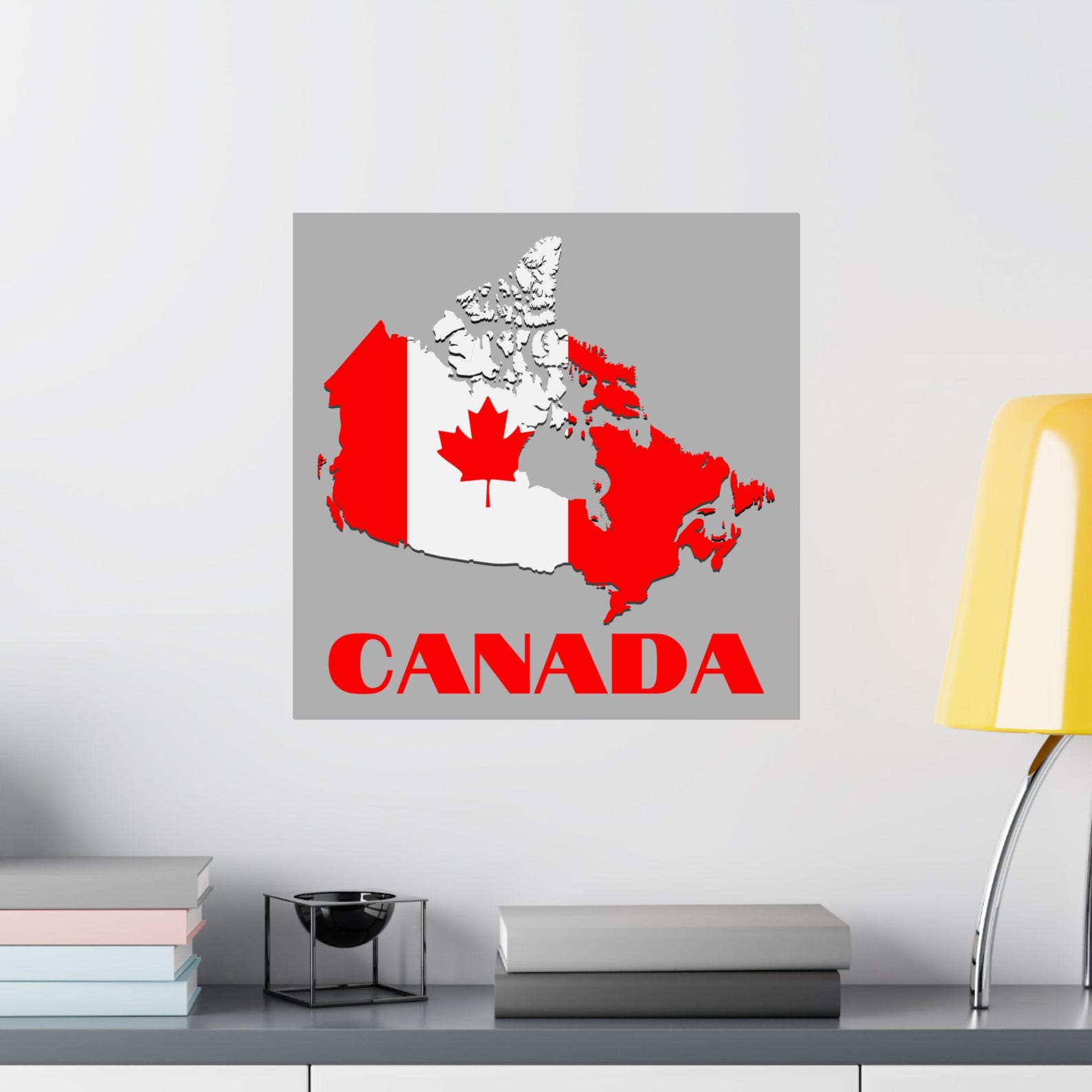 Map of Canada Poster, Canadian Flag Poster, Canada Flag Matte Poster ...