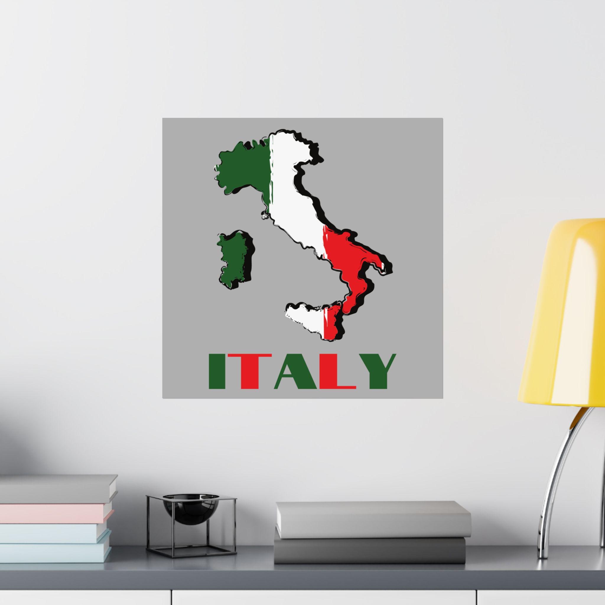 Italy Map Poster, Italy Wall Art, Italian Flag Poster, Italy Travel ...