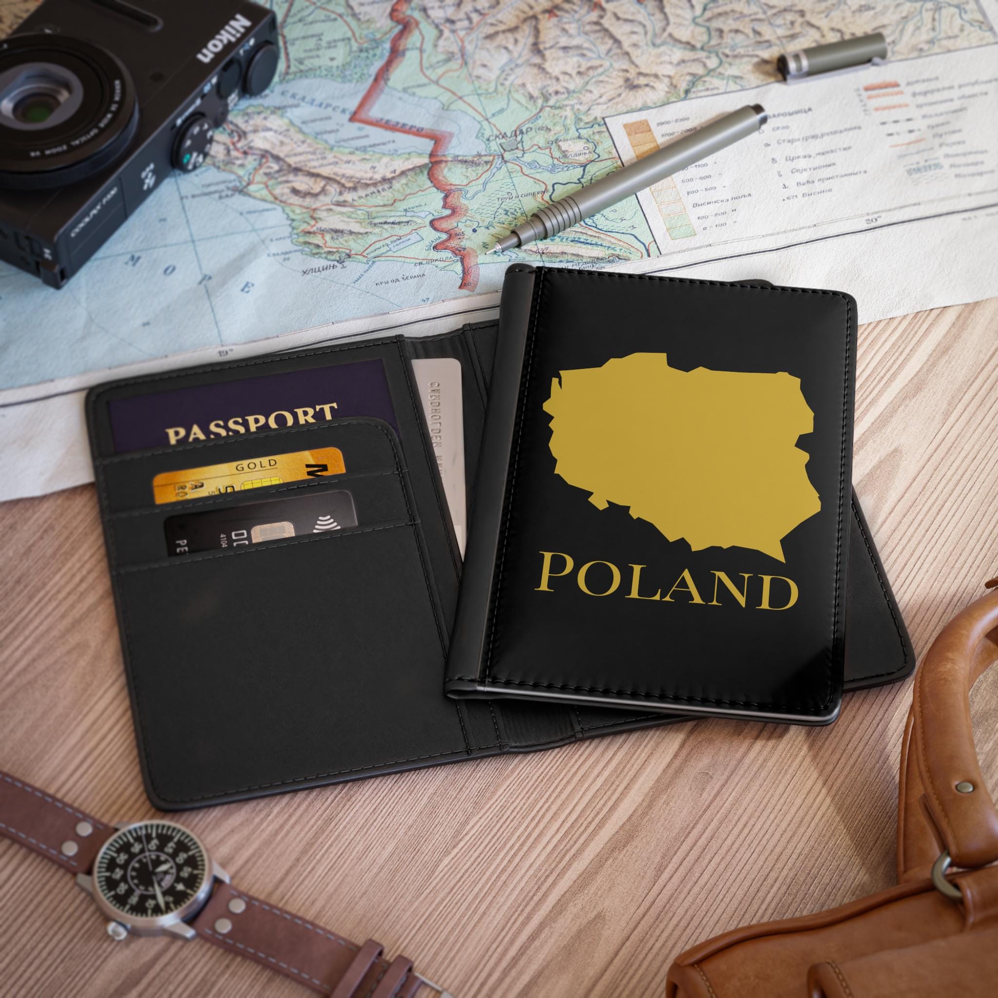 Polish Passport Cover, Poland Map Passport Holder, Poland Travel Wallet ...