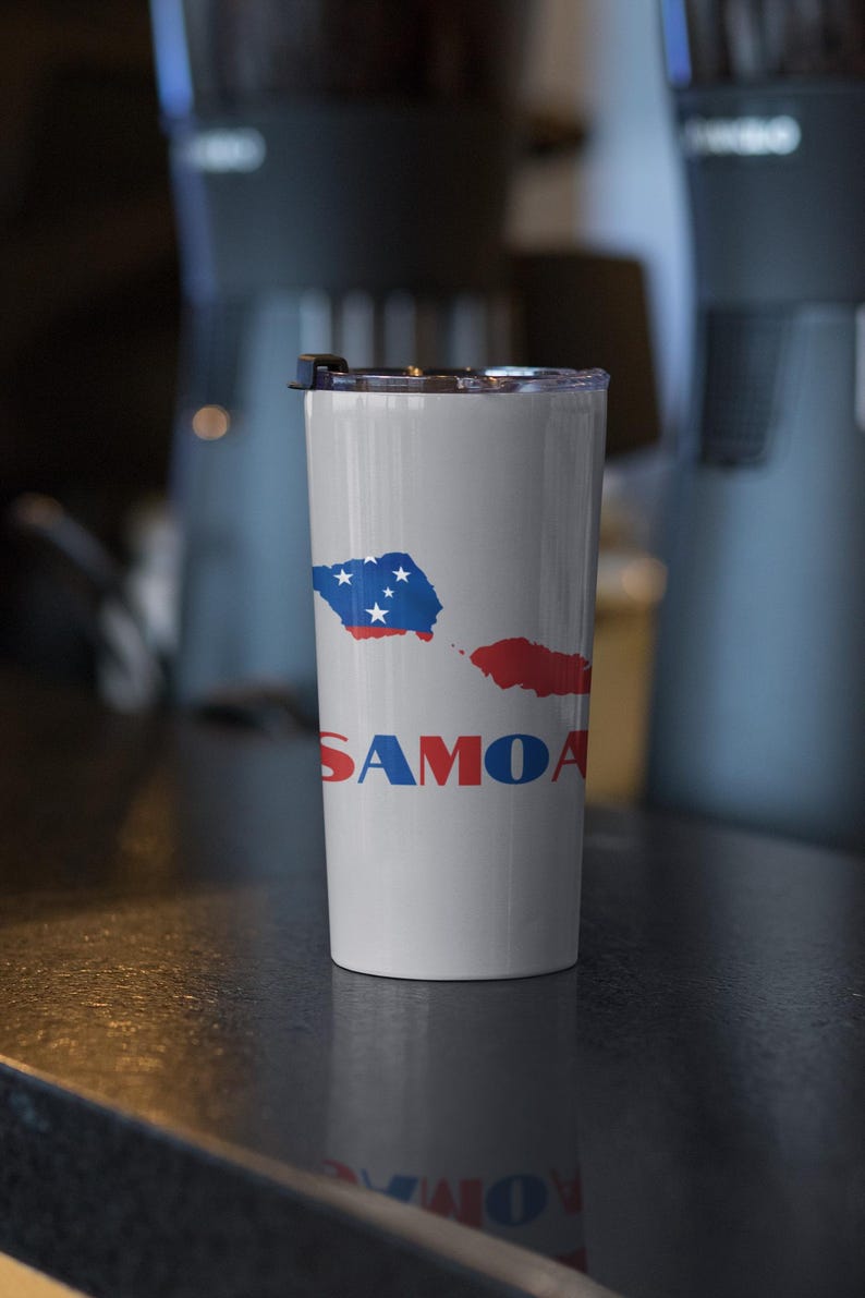 Map of Samoa Tumbler 20 Oz, Samoan Flag Tumbler, Samoa Travel Mug ...