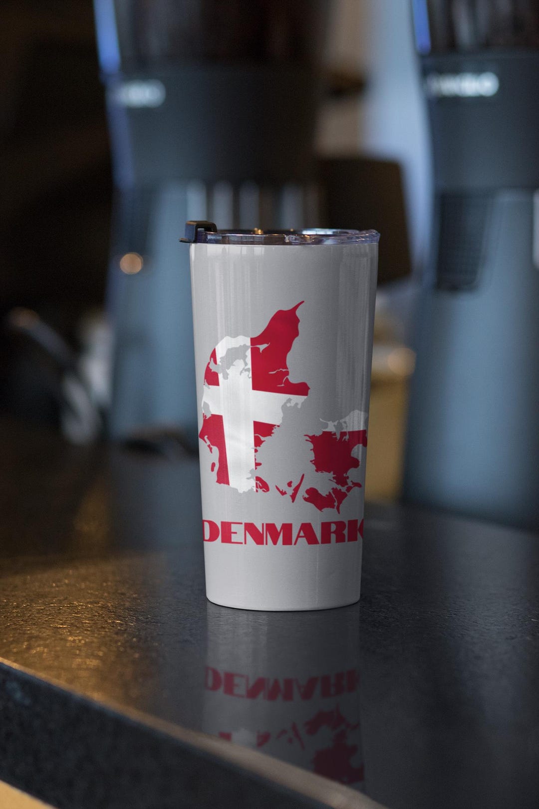 Map of Denmark Tumbler 20 Oz, Danish Flag Tumbler, Denmark Travel Mug ...