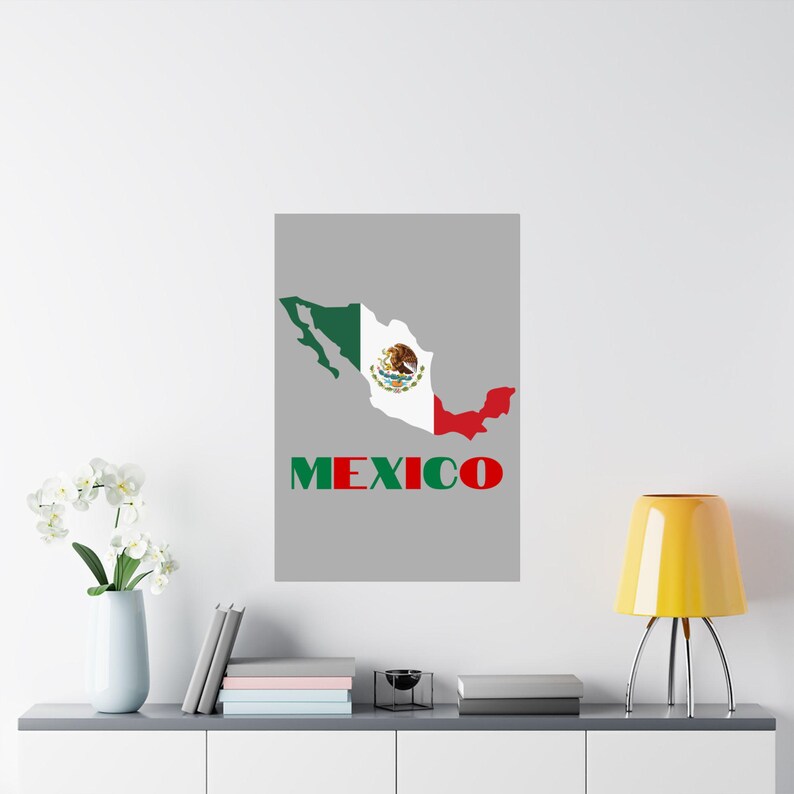 Map of Mexico Poster, Mexican Flag Poster, Mexico Flag Matte Poster ...