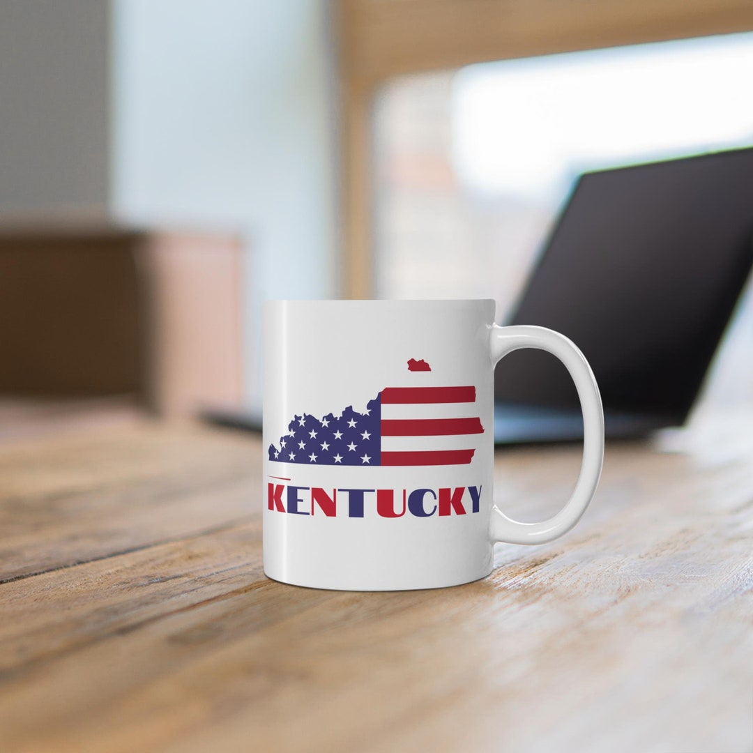 American Flag Map of Kentucky Mug, Kentucky Coffee Mug, Kentucky Mom ...