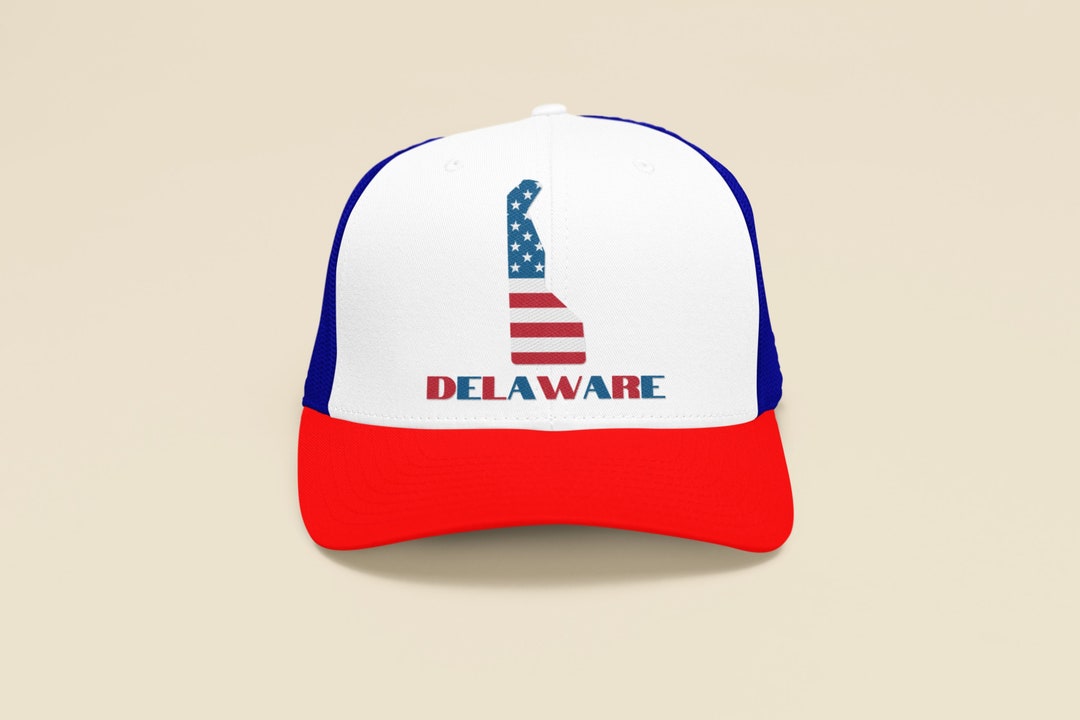 American Flag Delaware Trucker Hat, Patriotic Delaware Hat, Delaware ...