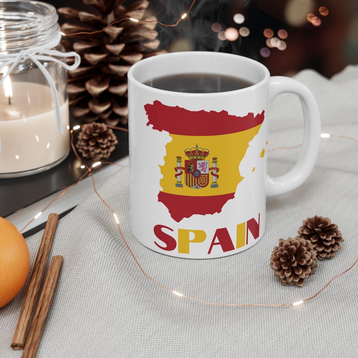 Spanish Coffee Mug, Spain Flag Map Mug, Spain Desk Decor, Spanish ...