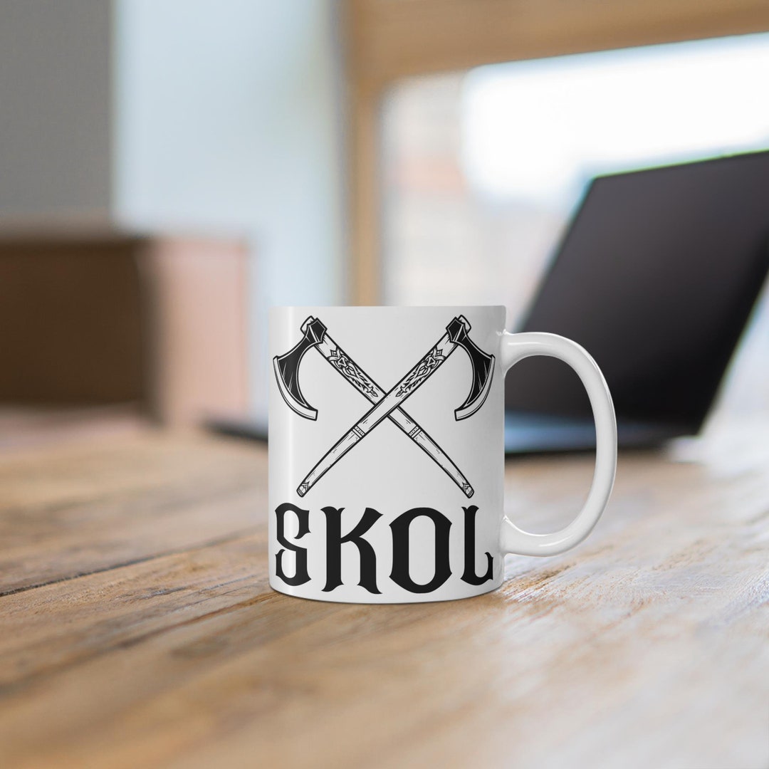 Viking Coffee Mug, Skol Viking Axes Mug, Norse Pride Coffee Cup, Viking ...