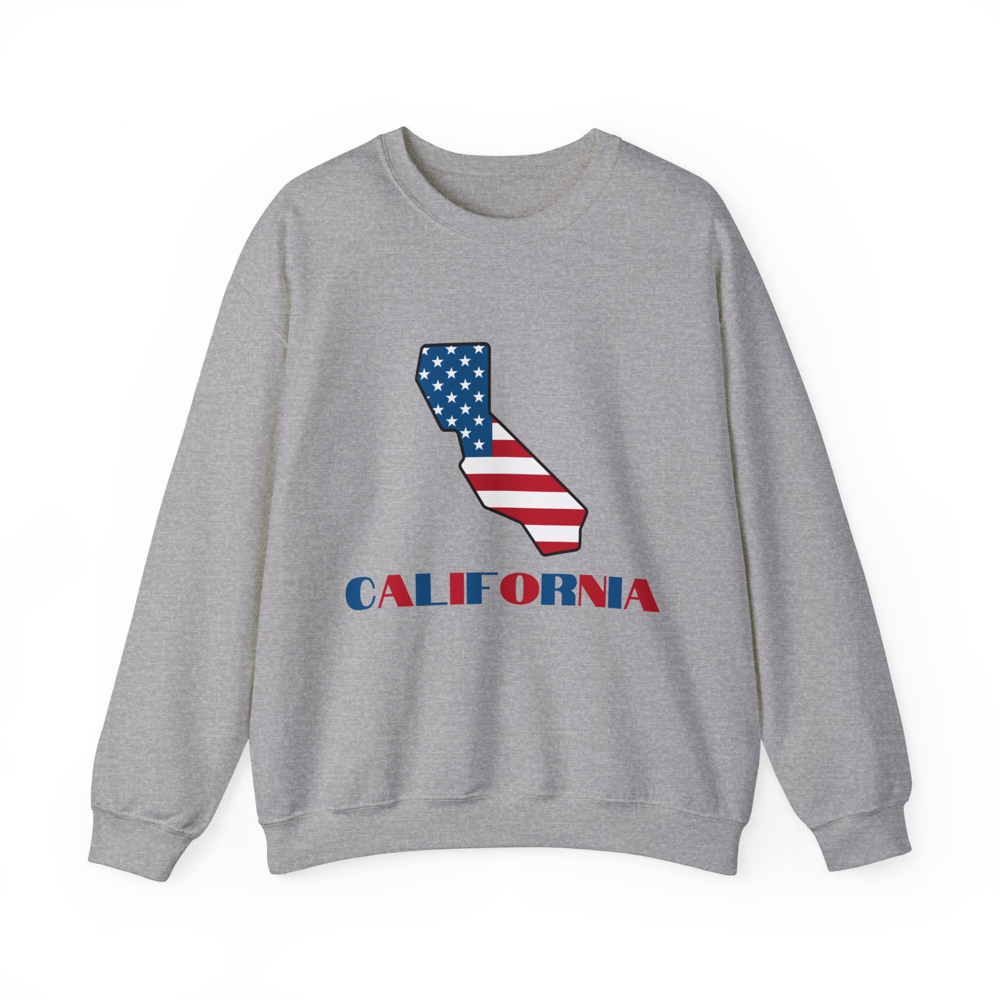 American Flag Map of California Sweatshirt, California Map Sweatshirt ...