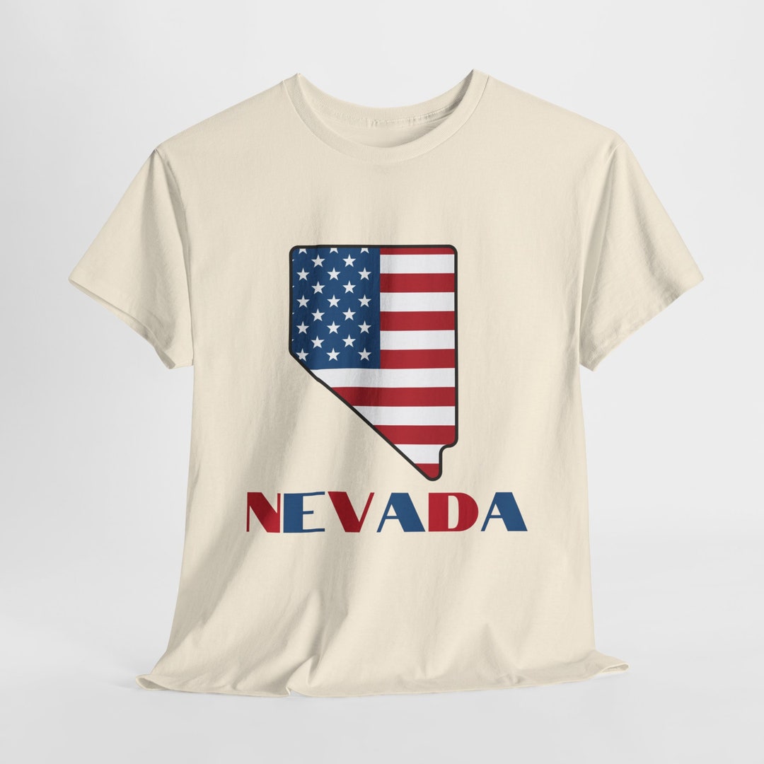USA Flag Map of Nevada Tshirt, Nevada Custom Tshirt, Nevada Dad Gift ...
