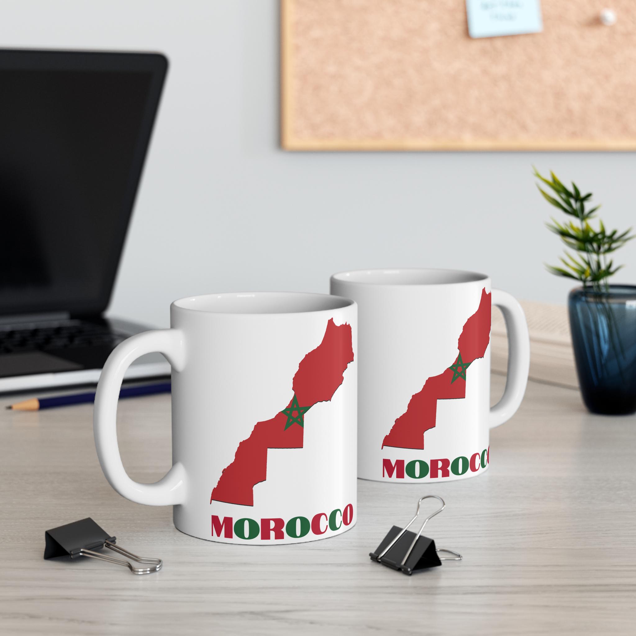 Morocco Flag Mug, Map of Morocco Mug, Moroccan Flag Mug, Morocco Coffee ...