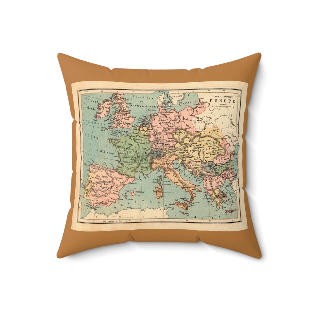 Map of Europe Pillow, Europe Map Custom Throw Pillow, European Map ...
