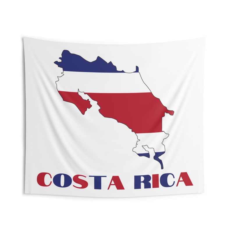 Costa Rican Flag Map of Costa Rica Wall Tapestry, Costa Rican Decor ...