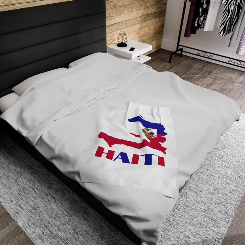 Haitian Flag Map of Haiti Blanket, Haiti Throw Blanket, Haiti ...