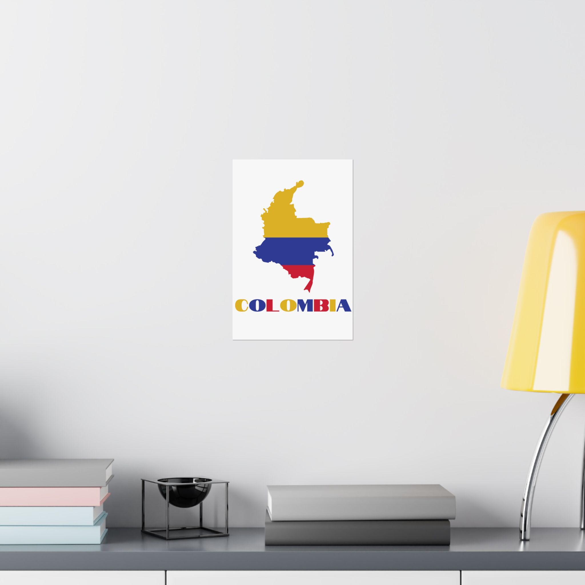Map of Colombia Poster, Colombian Flag Poster, Colombia Flag Matte ...