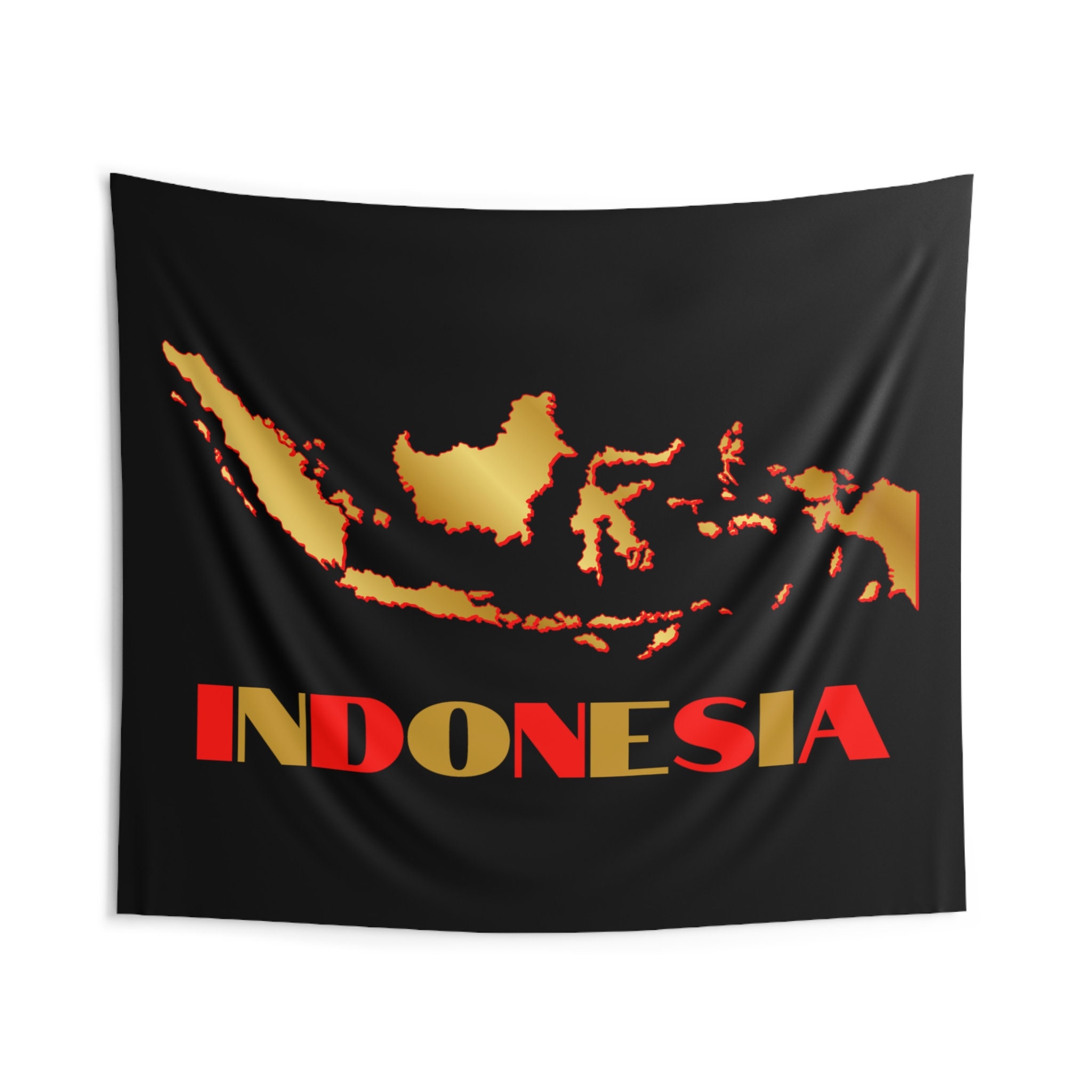 Indonesian Flag Map of Indonesia Wall Tapestry, Indonesia Decor ...