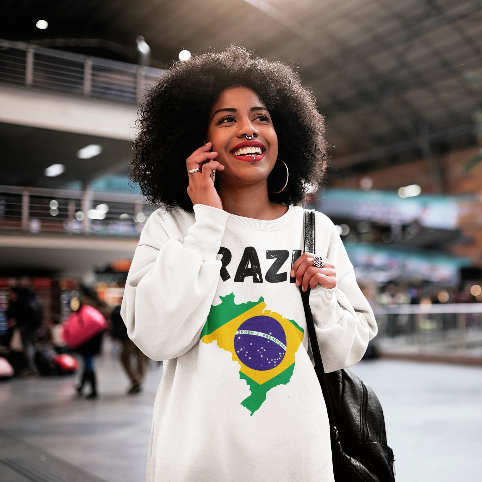 Brazilian Flag Map of Brazil Sweatshirt, Brazil Flag Sweatshirt, Brazil ...