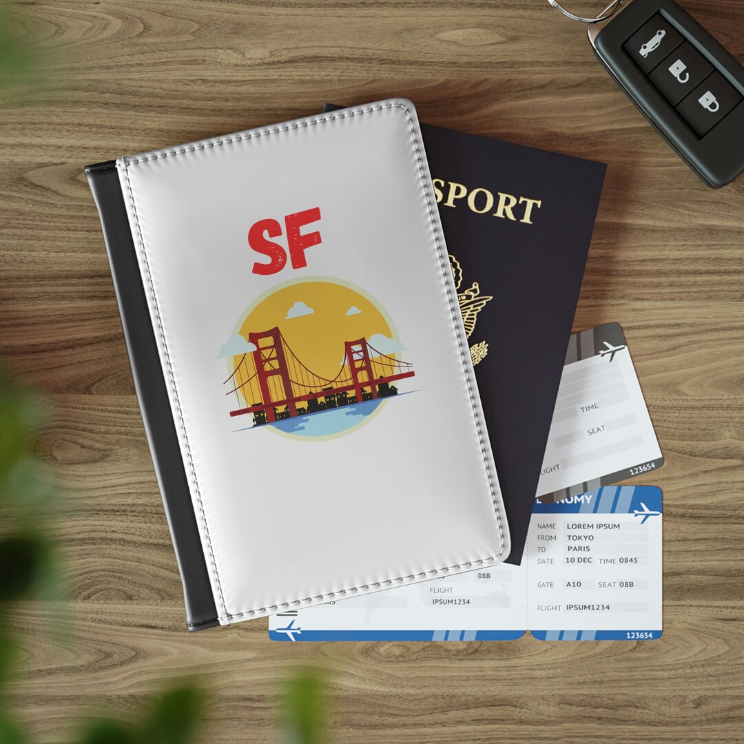San Fransisco Passport Wallet Golden Gate Bridge Sf Bay Area T 5489
