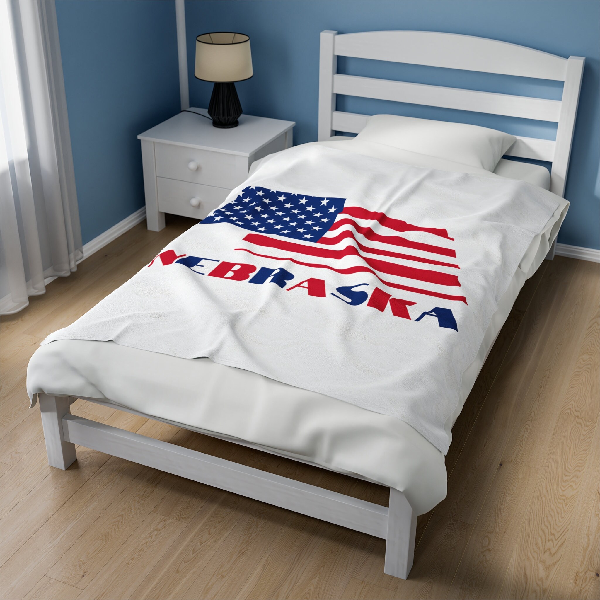 American Flag Map of Nebraska Blanket, Nebraska Throw Blanket, Nebraska ...