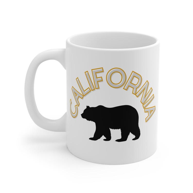 California Bear Coffee Mug, Cali Flag Bear Mug, California Nature Lover ...