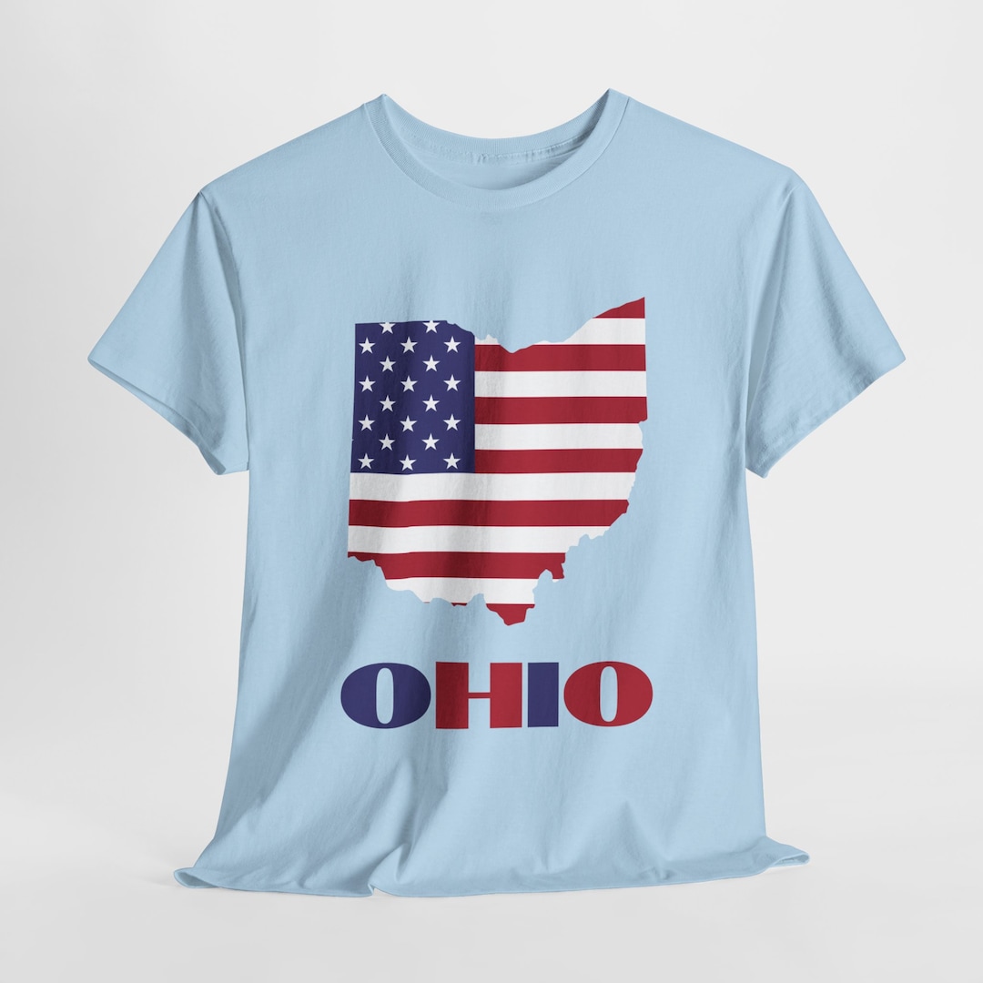 USA Flag Map of Ohio Tshirt, Ohio Custom Tshirt, Ohio Dad Tshirt, Ohio Mom Tshirt, Custom Ohio ...