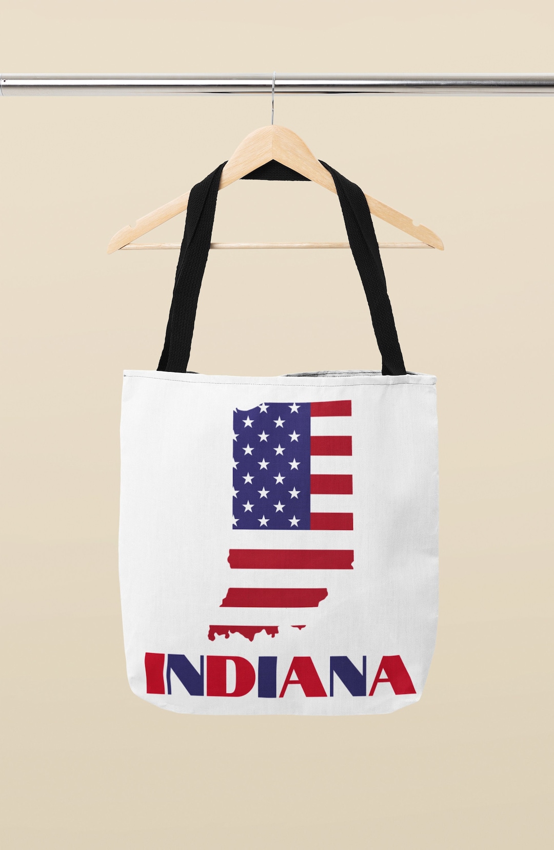 American Flag Indiana Tote Bag, Patriotic Indiana Bag, USA Flag Indiana ...