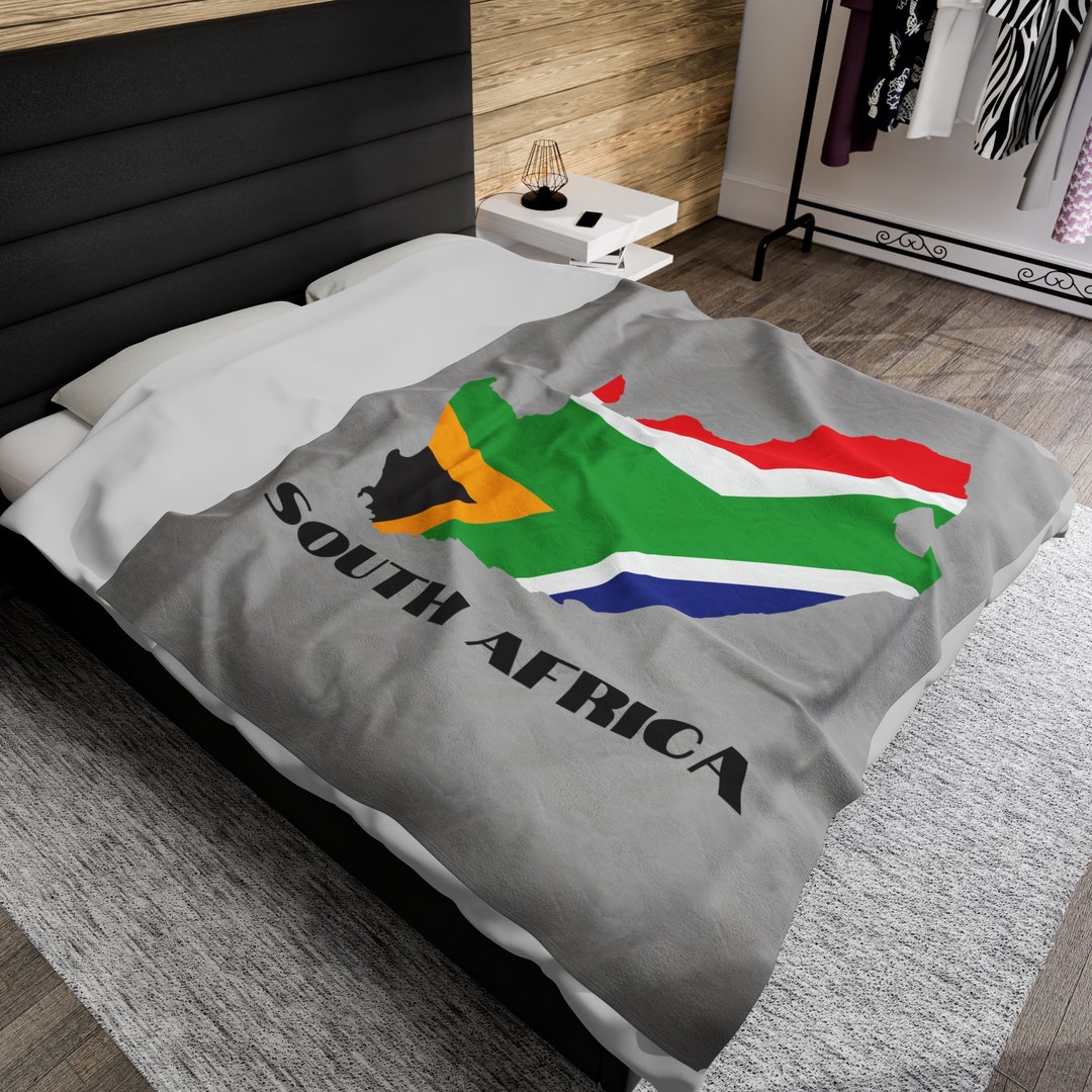 South African Flag Map of South Africa Blanket, South Africa Throw ...