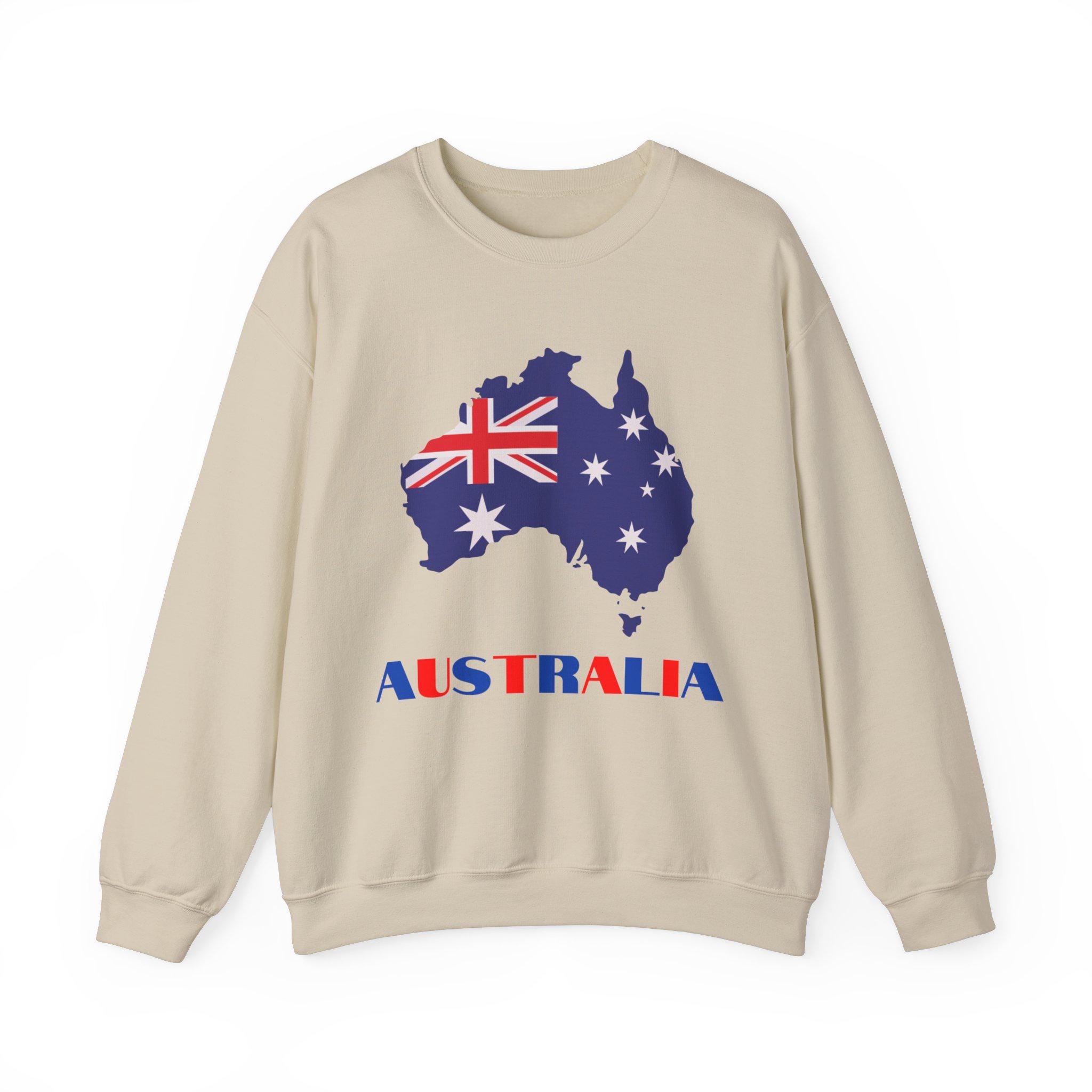 Australia Flag Map Sweatshirt, Australian Crewneck Pullover - Etsy