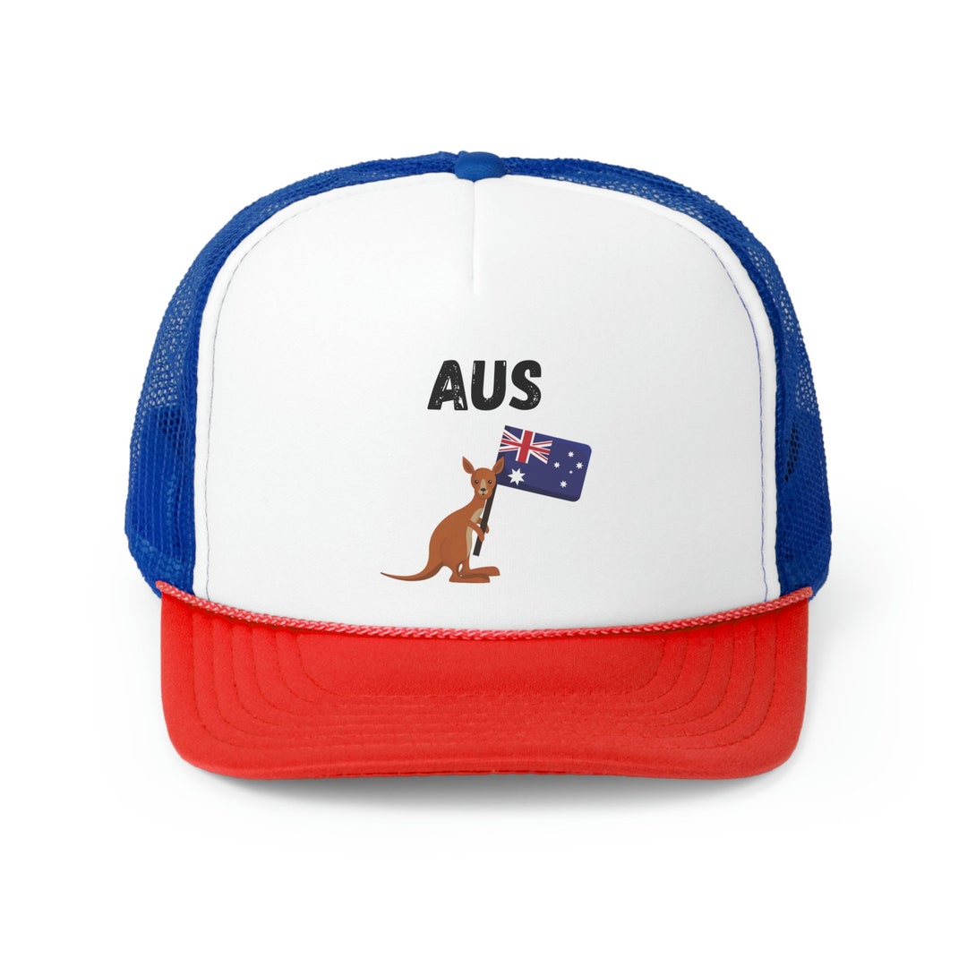 Australian Flag Kangaroo Hat, Australia Trucker Hat, Hat Gift for ...