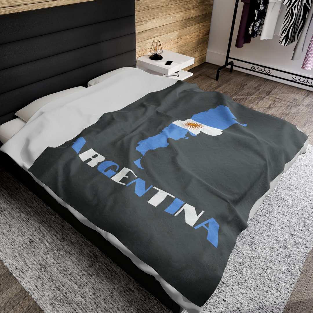 Argentina Flag Map Blanket, Argentina Throw Blanket, Argentina Gift ...