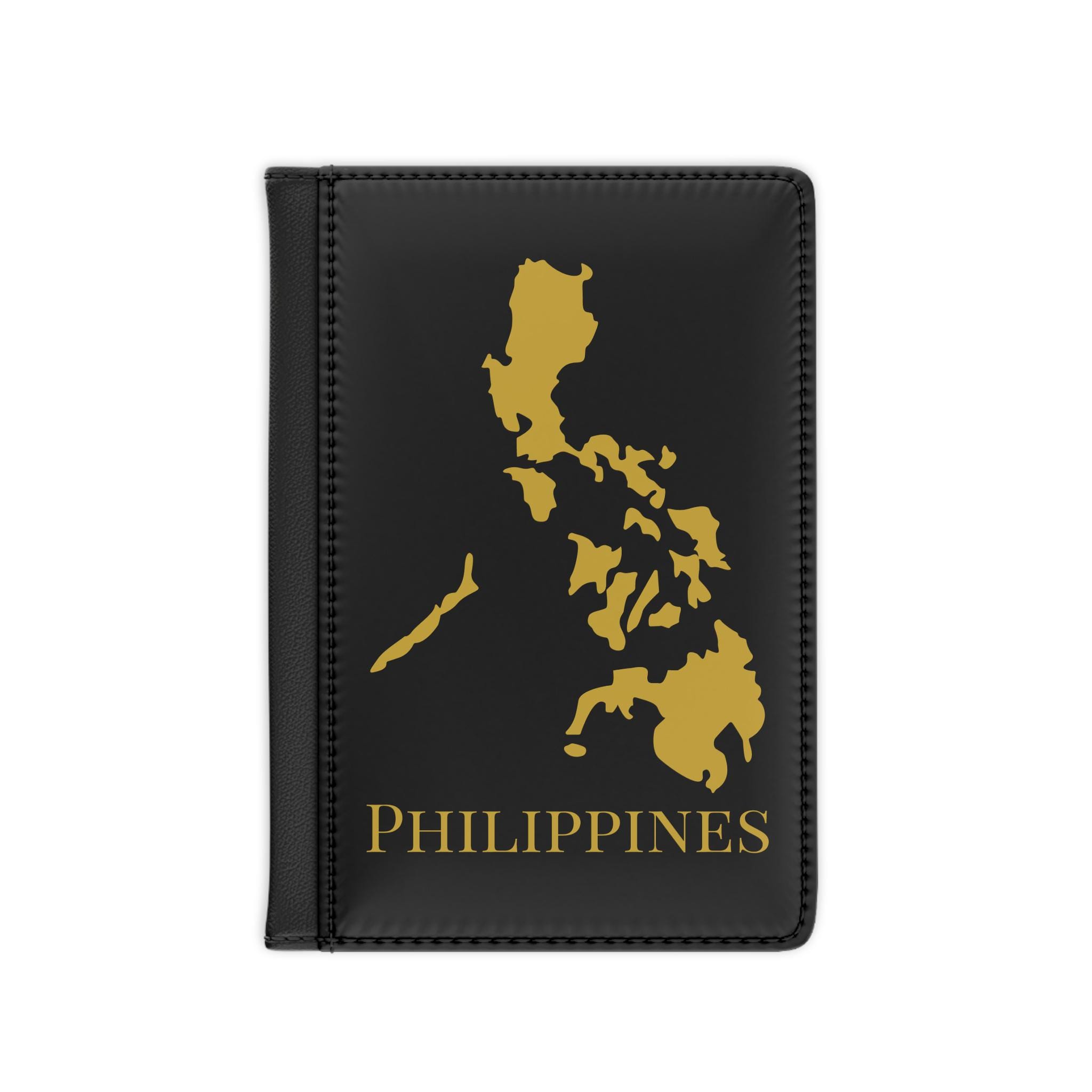 Black and Gold Philippines Map Passport Holder, Filipino Passport ...