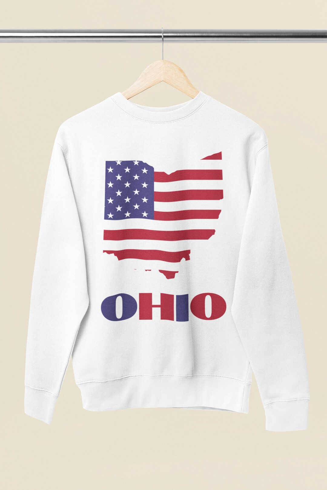 American Flag Map of Ohio Sweatshirt, Ohio State Map Sweatshirt, Ohio Fall Sweatshirt, OH ...