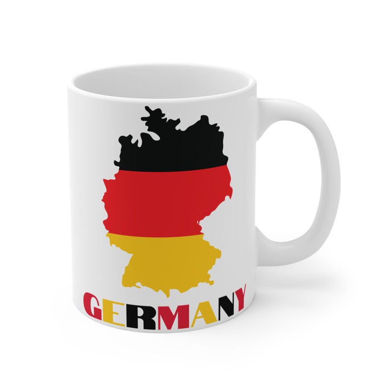 German Flag Map of Germany Mug, German Coffee Mug, Germany Map Mug ...