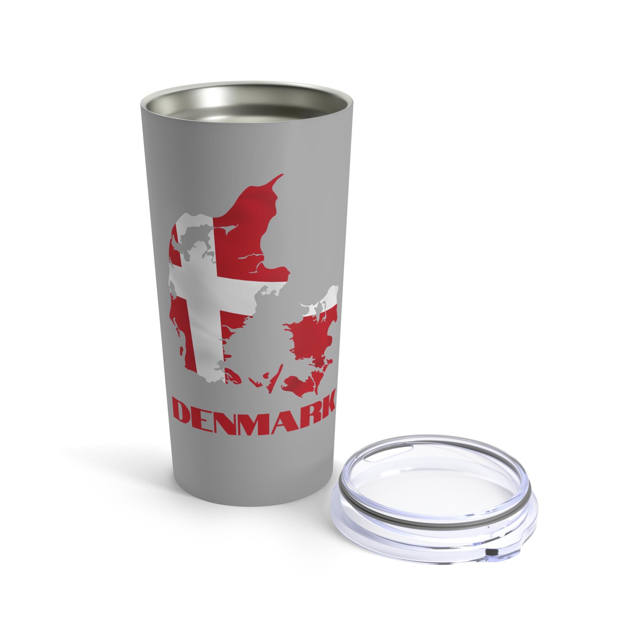 Map of Denmark Tumbler 20 Oz, Danish Flag Tumbler, Denmark Travel Mug ...